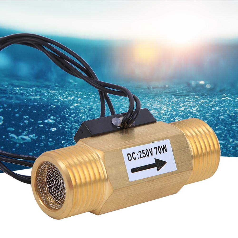 YWBL-WH Water Hall Effect Sensor Switch with 1/2-inch Interface Electromagnetic Flowmeter Brass Industrial Accessory, Valve