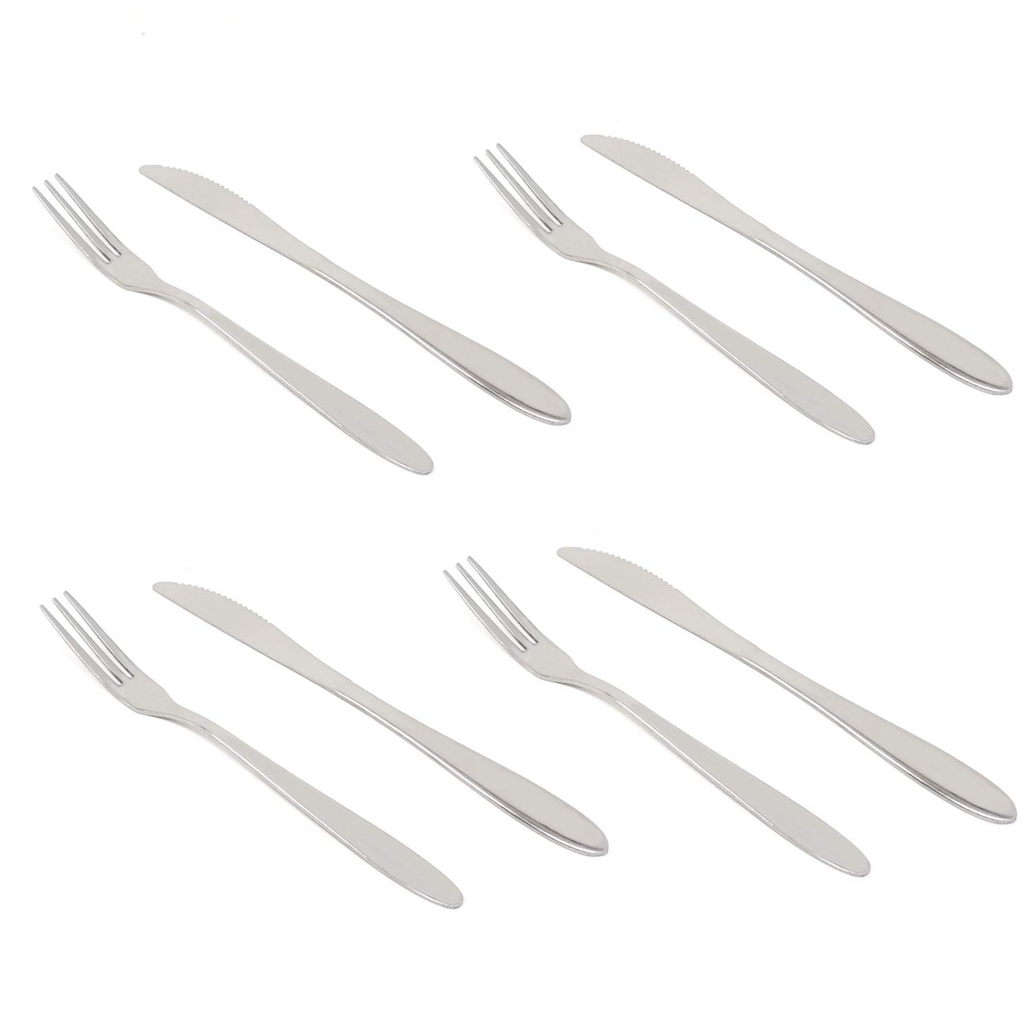 Honbay 8PCS Mini Stainless Steel Cake Dessert Appetizer Salad Forks and Knifes for Party Bar Home