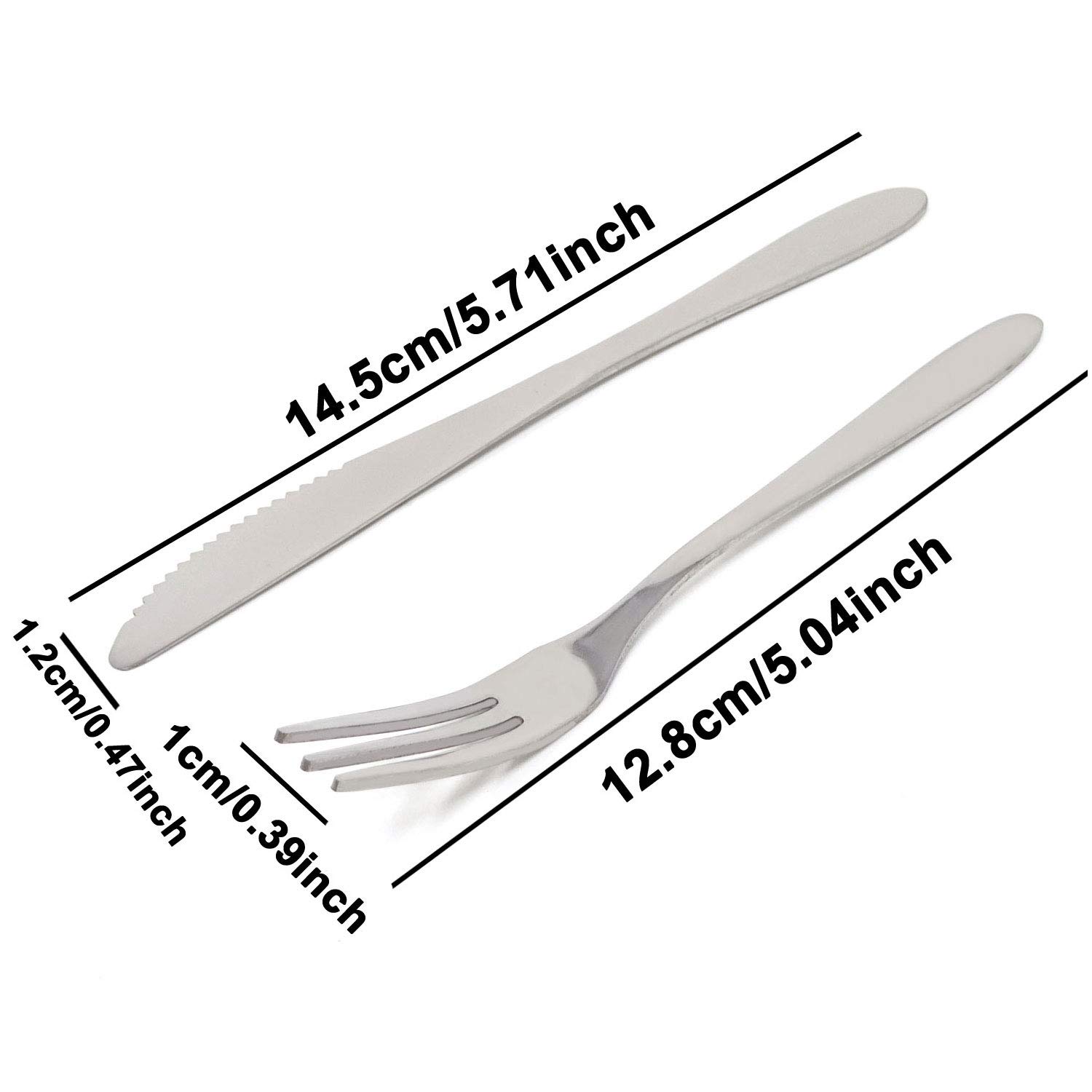 Honbay 8PCS Mini Stainless Steel Cake Dessert Appetizer Salad Forks and Knifes for Party Bar Home