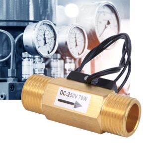 YWBL-WH Water Hall Effect Sensor Switch with 1/2-inch Interface Electromagnetic Flowmeter Brass Industrial Accessory, Valve