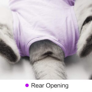 LIANZIMAU Cat Surgery Recovery Suit for Surgical Abdominal Wounds Home Indoor Pet Clothing E-Collar Alternative for Cats After Surgery Pajama Suit