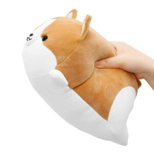 Fortuning's JDS 13.7”/35cm Corgi Plush Cute Pillow Dog Plush Kawaii Plush Cute Stuffed Animal Plush Pillows Corgi Stuffed Animal Plush Dog,Stuffed Animals for Girls Birthday,Brown