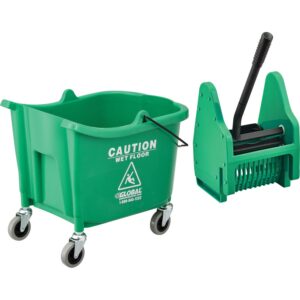 Global Industrial 38 Qt. Mop Bucket And Wringer Combo with Down Press, Green