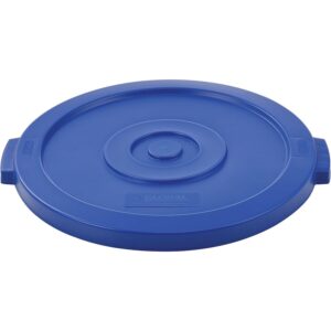 global industrial 20 gallon plastic trash can lid, blue