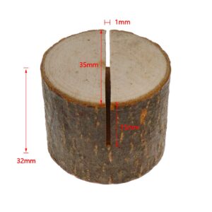 Sscon 10Pcs Wood Photo Clip Wood Place Card Holders Bark Stump Crafts Home Wood Stakes Hotel Decoration Ornaments