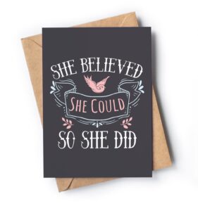 inspirational and empowering card for her | congratulatory card for women | perfect card for birthday, graduation, christmas, mother's day for daughter, sister, mom, girlfriend, wife...