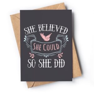 Inspirational and empowering card for her | Congratulatory card for women | Perfect card for Birthday, Graduation, Christmas, Mother's Day for daughter, sister, mom, girlfriend, wife...