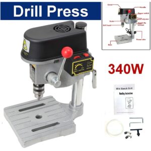 EWANYO 3-Speed Benchtop Drill Press, Electric Bench Wood Drilling Machine for DIY Creation, Small and Precise Work Like Jewelry Making Woodworking Metal Drilling Machine 110V