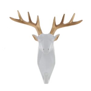 kepfire deer head hook antlers bathroom nordic animal hook white resin coat hanging hook decorative craft art creative mounted hook heavy duty scarf hat towel wall hook