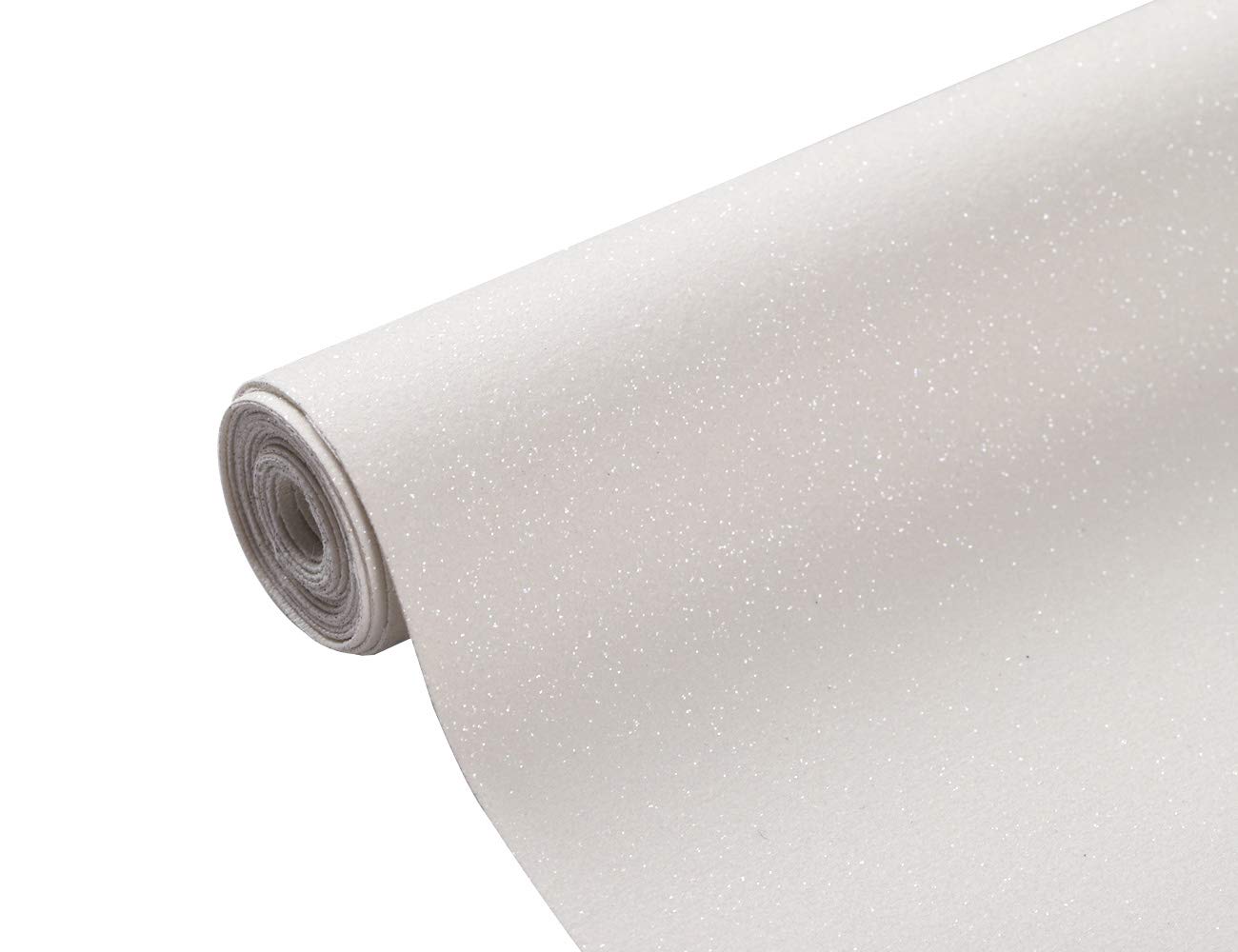 Picheng Shiny Glitter Faux Leather Sheets PU Faux Leather Fabric Sheet Canvas Back for Craft DIY Handmade Jewelry Earrings,Bows,Shoes 8.2''x53''(21x135cm)(White)