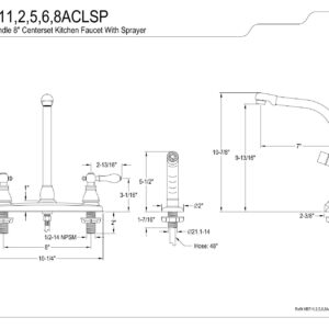 Kingston Brass KB716ACLSP American Classic Centerset Kitchen Faucet with Side Sprayer, Antique Copper