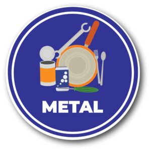 metal trash can recycle compost kitchen recycling vinyl sticker car bumper decal