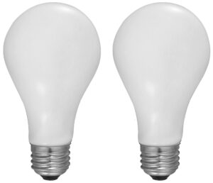 tesler 150w equivalent milky 15w led dimmable standard a23 2-pack