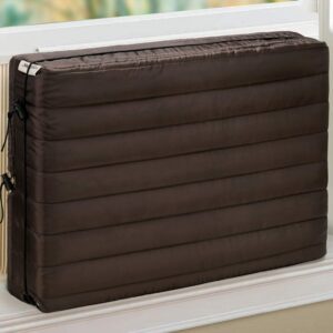 forspark indoor air conditioner cover, ac covers for inside with free drawstring, 25 x 18 x 3.5 inches (l x h x d) -brown