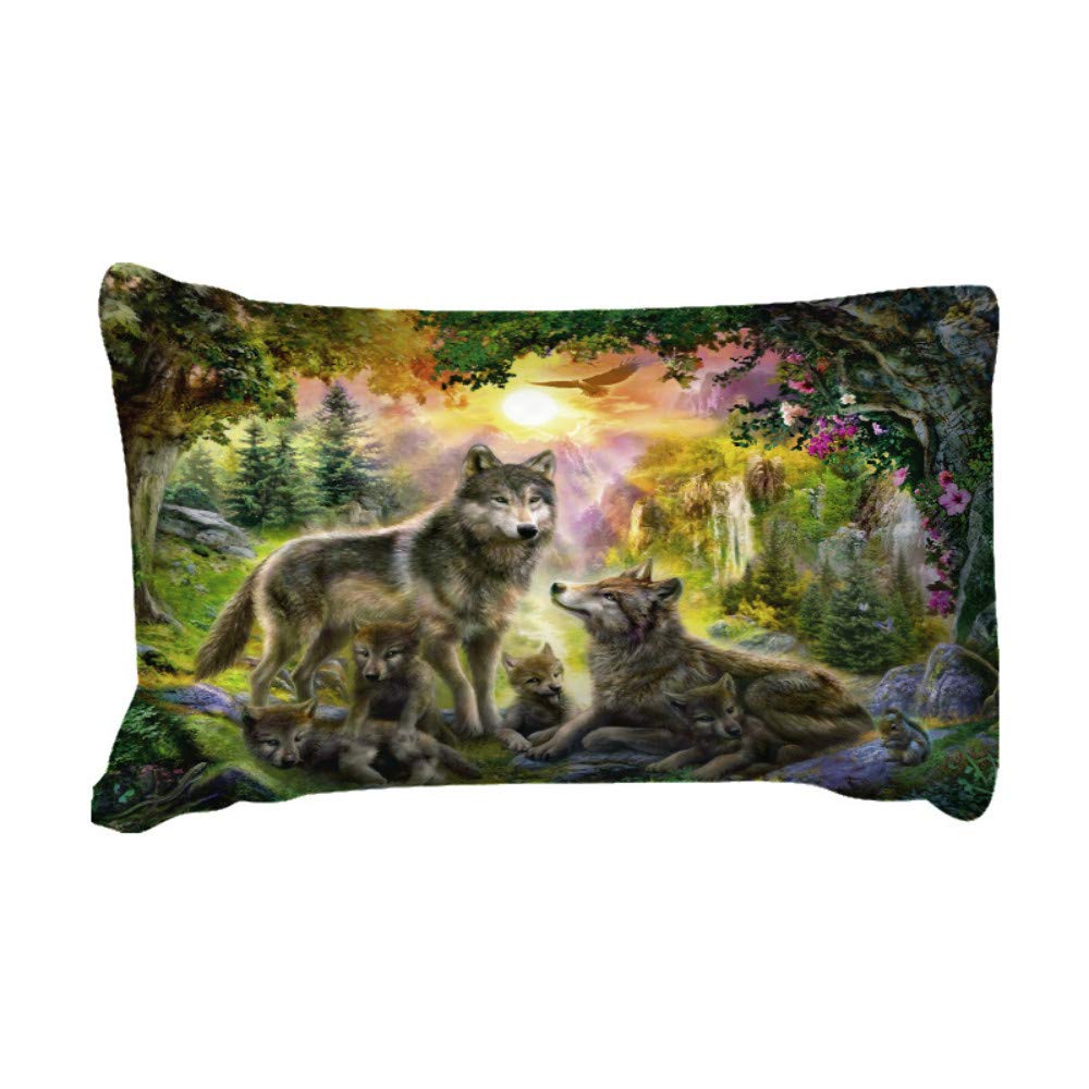 3pcs 3D Bedding Set Animal Full Queen Duvet Cover Set Bed Sheet Wolf Printed Twin King Quilt Cover Bed Linens with Pillowcases (US Twin)