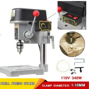 EWANYO 3-Speed Benchtop Drill Press, Electric Bench Wood Drilling Machine for DIY Creation, Small and Precise Work Like Jewelry Making Woodworking Metal Drilling Machine 110V