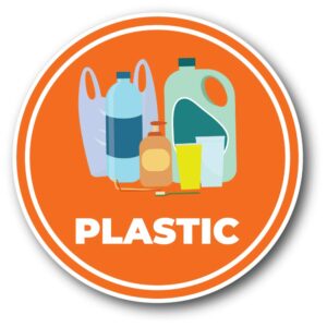 plastic trash can recycle compost kitchen recycling vinyl sticker car bumper decal