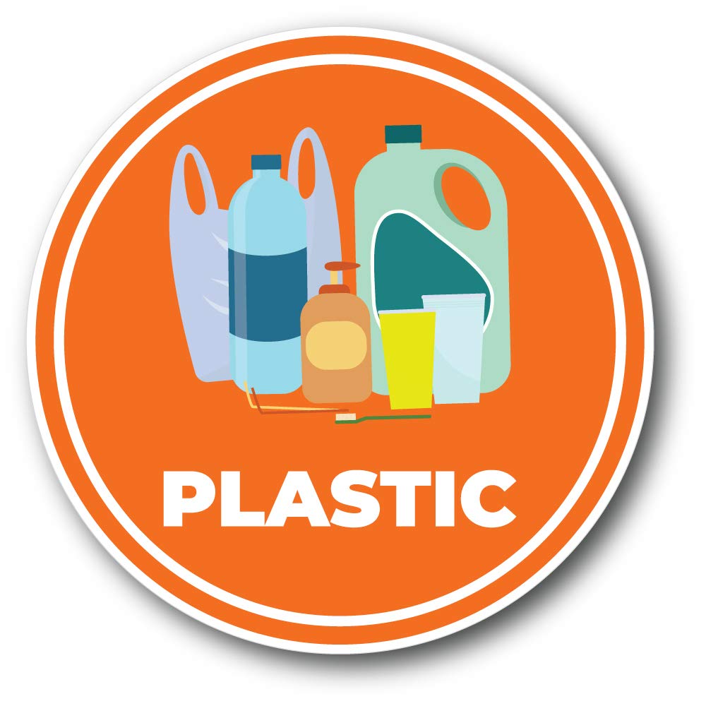 Plastic Trash Can Recycle Compost Kitchen Recycling Vinyl Sticker Car Bumper Decal