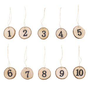 micro traders wooden table numbers,10pcs 1-10 wedding table numbers hanging wood slice wedding table centerpieces for arts crafts wall decor wedding diy