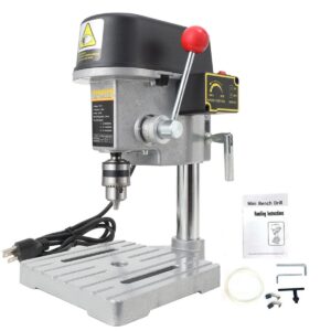 ewanyo 3-speed benchtop drill press, electric bench wood drilling machine for diy creation, small and precise work like jewelry making woodworking metal drilling machine 110v