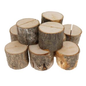 sscon 10pcs wood photo clip wood place card holders bark stump crafts home wood stakes hotel decoration ornaments