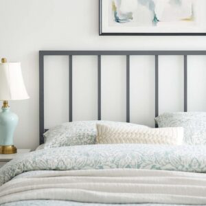 Modway Tatum Modern Farmhouse Metal Queen Headboard in Black