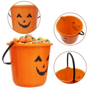 Zcaukya Halloween Pumpkin Trick Treat Bucket, 6 Pack Halloween Pumpkin Candy Bucket, Trick Treat Bucket, Portable Plastic Candy Pumpkin Pails