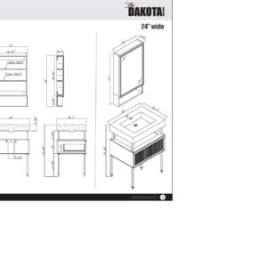 Fine Fixtures Dakota Collection - Bathroom Vanity 24" - Teak with Satin Brass Hardware