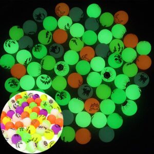 lovestown 24 halloween theme designs bouncing balls - glow in the dark bouncy party favors supplies for kids, trick or treating goodie