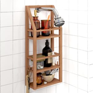 AquaTeak Moa Rectangular Teak Shower Organizer