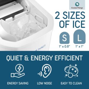 Automatic Self-Cleaning Portable Electric Countertop Ice Maker Machine With Handle, 9 Bullet Ice Cubes Ready in 7 minutes, Up to 26lbs in 24hrs With Ice Scoop and Basket