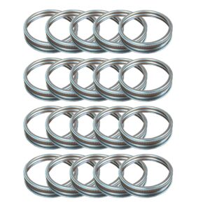 24 rust resistant silver mason jar replacement rings, 70mm regular mouth mason jar lids silver canning jar lid, prevent leakage for mason jars