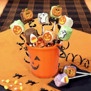 Zcaukya Halloween Pumpkin Trick Treat Bucket, 6 Pack Halloween Pumpkin Candy Bucket, Trick Treat Bucket, Portable Plastic Candy Pumpkin Pails