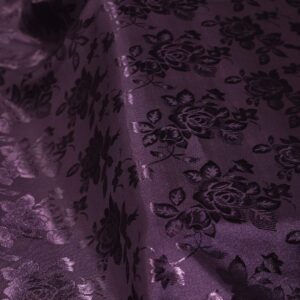 backdrop king inc, 58/59" wide polyester brocade jacquard satin fabric (eggplant, 1 yard)