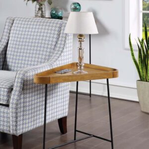 Convenience Concepts Lunar Triangle End Table, Driftwood/Black