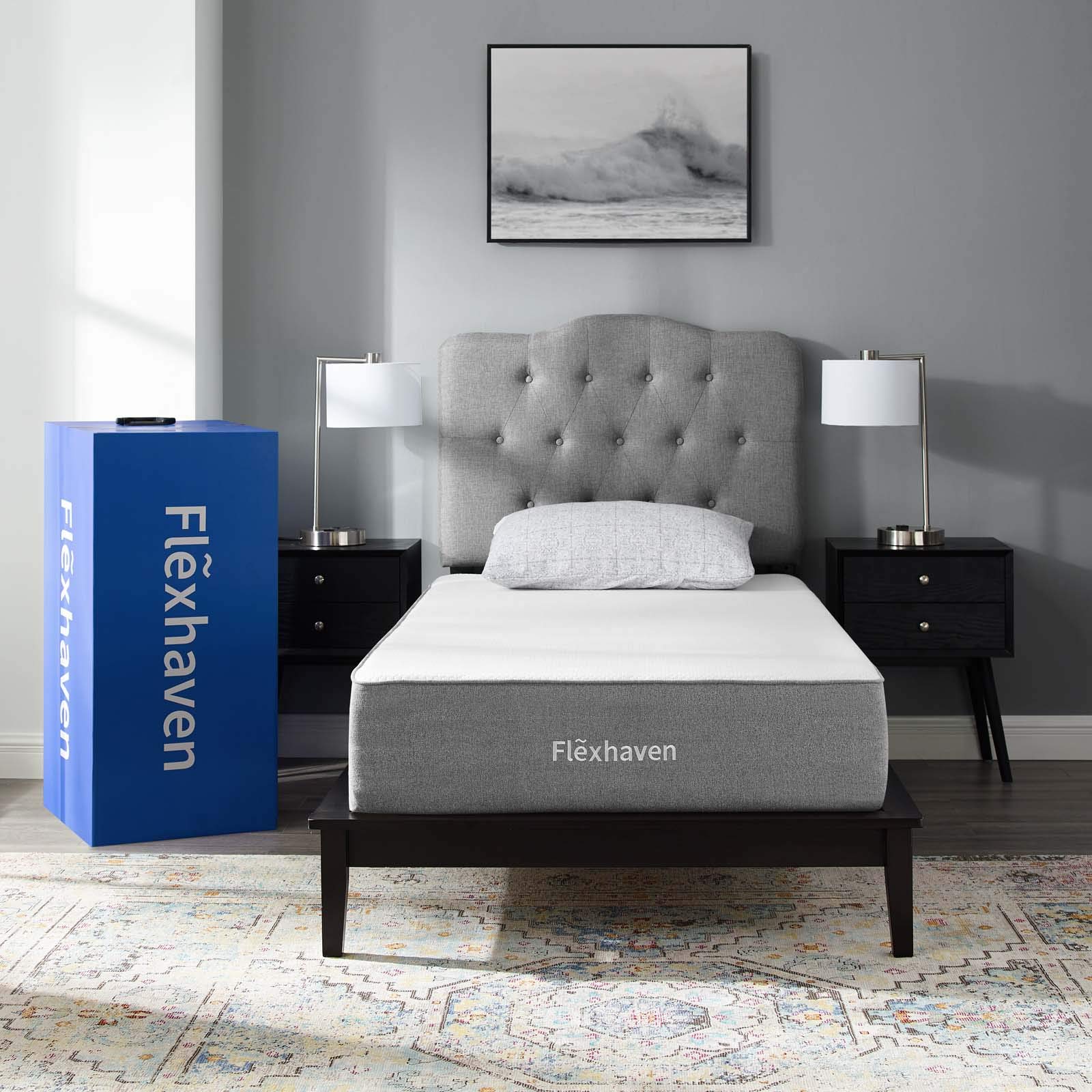 Modway Flexhaven 10" Gel Cooling Ventilated CertiPUR-US Certified Memory Foam Full Mattress