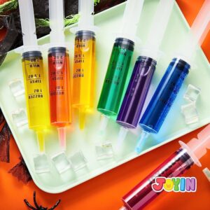 JOYIN 36 PCs 60ml Charge Plastic Syringes, 2 oz Reusable Container Tubes with Caps & Individually Wrapped; Easy-Grip Caps for Halloween Party Favor