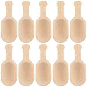 auear, mini wooden scoops unpainted wooden kitchen spoon for candy spices parties bath salts candy essential (20 pack, half handle)