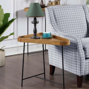 Convenience Concepts Lunar Triangle End Table, Driftwood/Black