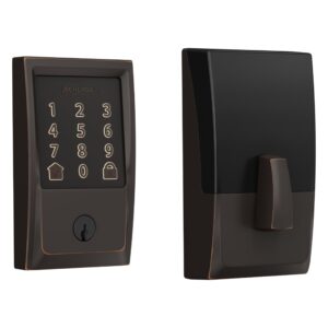 schlage encode smart wifi deadbolt with century trim in aged bronze