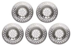 utility kitchen sink tub screen drain stopper metal cover mesh - pack of 5 - universal bathroom hair catcher bathtub strainers