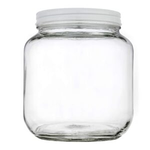 half gallon glass mason jar wide mouth with airtight metal lid - safe for fermenting kombucha kefir - pickling, storing and canning- bpa-free dishwasher safe- by kitchentoolz (1)