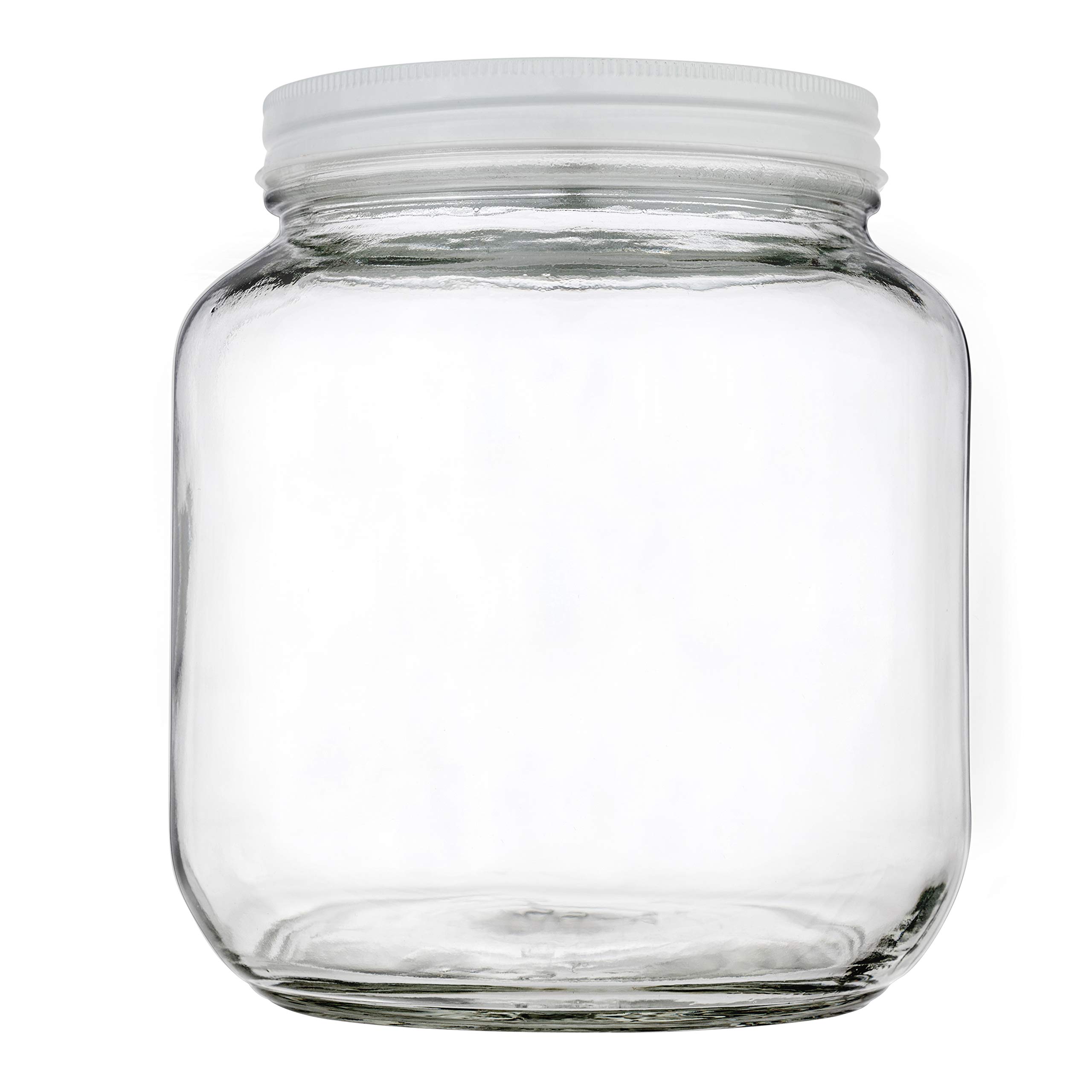 Half Gallon Glass Mason Jar Wide Mouth with Airtight Metal Lid - Safe for Fermenting Kombucha Kefir - Pickling, Storing and Canning- BPA-Free Dishwasher Safe- By Kitchentoolz (1)