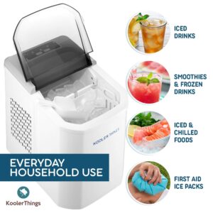 Automatic Self-Cleaning Portable Electric Countertop Ice Maker Machine With Handle, 9 Bullet Ice Cubes Ready in 7 minutes, Up to 26lbs in 24hrs With Ice Scoop and Basket