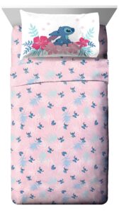 jay franco disney lilo & stitch paradise dream twin sheet set - 3 piece set super soft and cozy kid’s bedding - fade resistant microfiber sheets (official disney product)