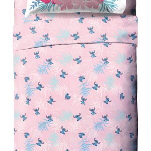 Jay Franco Disney Lilo & Stitch Paradise Dream Twin Sheet Set - 3 Piece Set Super Soft and Cozy Kid’s Bedding - Fade Resistant Microfiber Sheets (Official Disney Product)