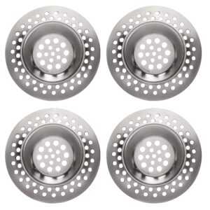 Bathtub Metal Basket Stainless Steel Drain Strainer - Pack of 4 - Kitchen Sink Tub Screen Food Stopper - Bathroom Sink Mesh Covers