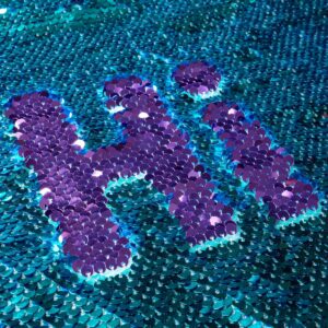 partisout sequin fabric mermaid fabric 5mm two tone sparkly material by the yard mesh reversible sequence cloth for dress wedding diy (turquoise to purple)