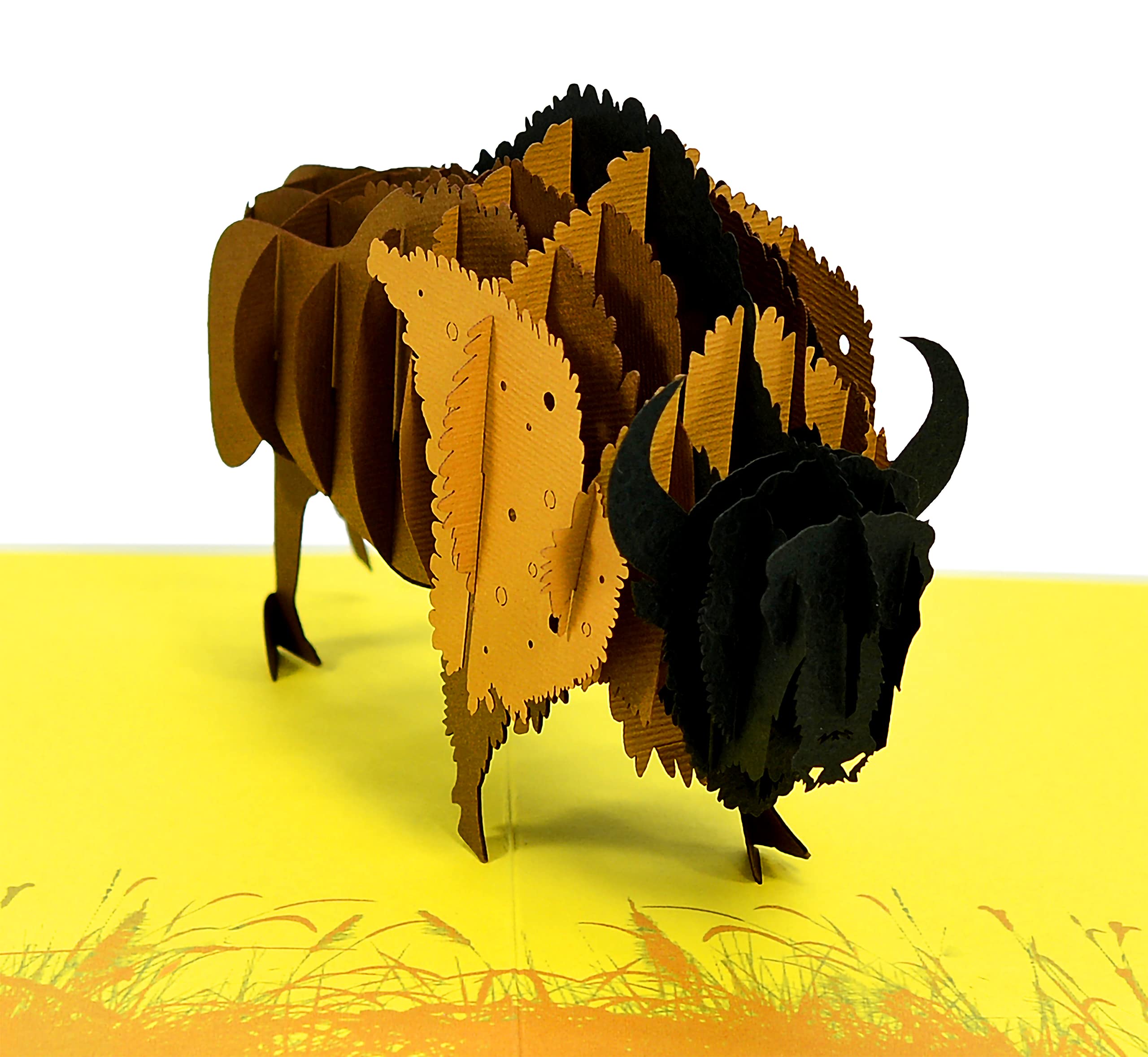 CUTPOPUP Birthday Card Pop Up, Fathers Day Card, 3D Greeting Card (Bison)