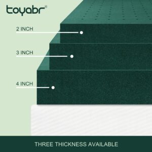 TOYABR 2 Inch Memory Foam Mattress Topper Gel-Infused Green Cooling Mattress Pad,Ventilated Design,Pressure Relieving Mattress Topper (California King) (MTLX2CK)